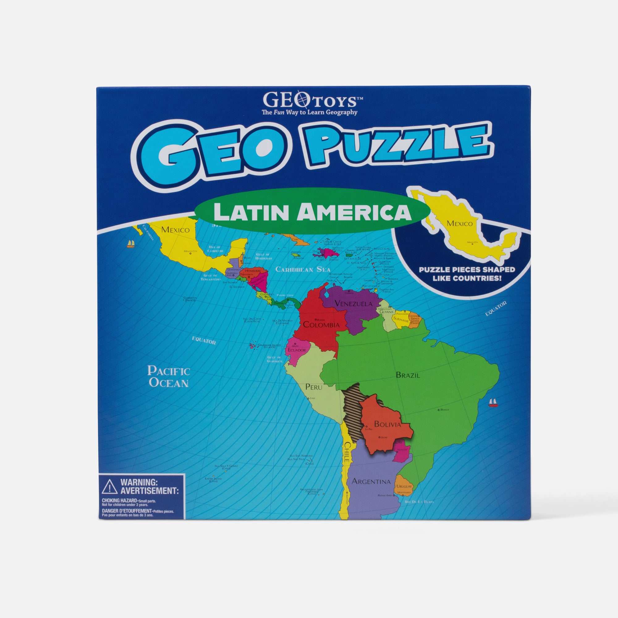 GeoPuzzle Latin America, 50 Piece Geography Jigsaw Puzzle – Geotoys