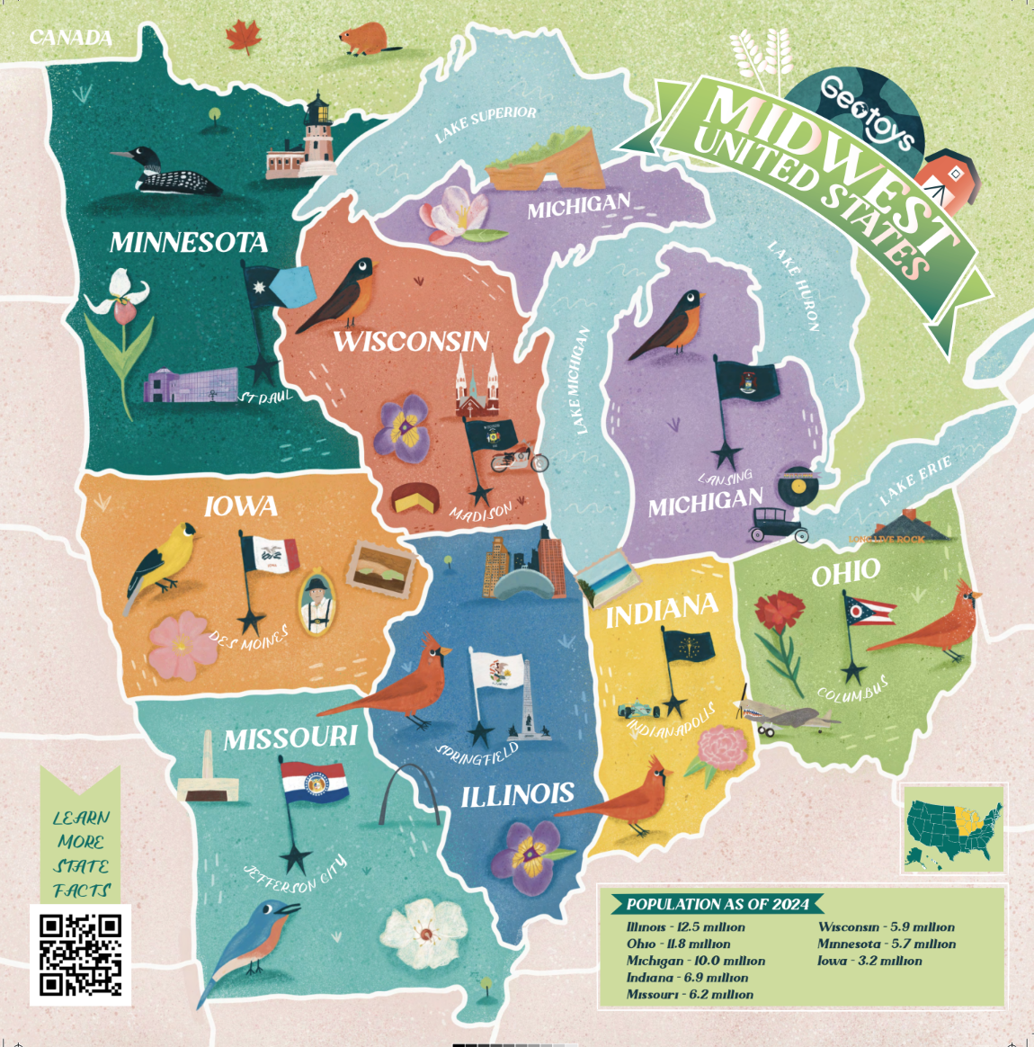Geo Facts: Midwest Region of the USA – Geotoys