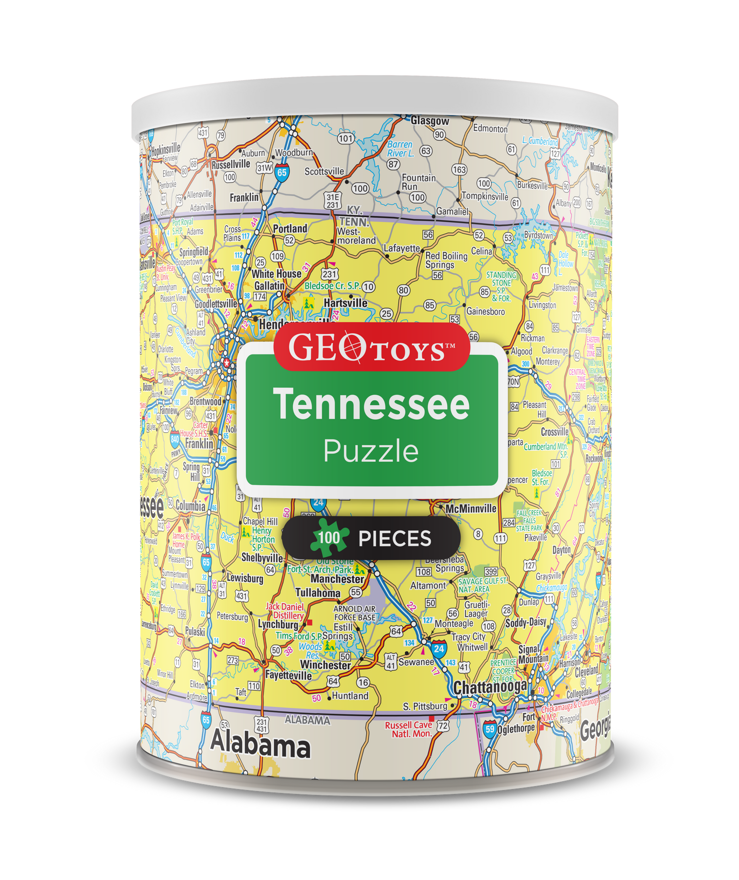 100-Piece Mini Puzzle - Tennessee – Geotoys