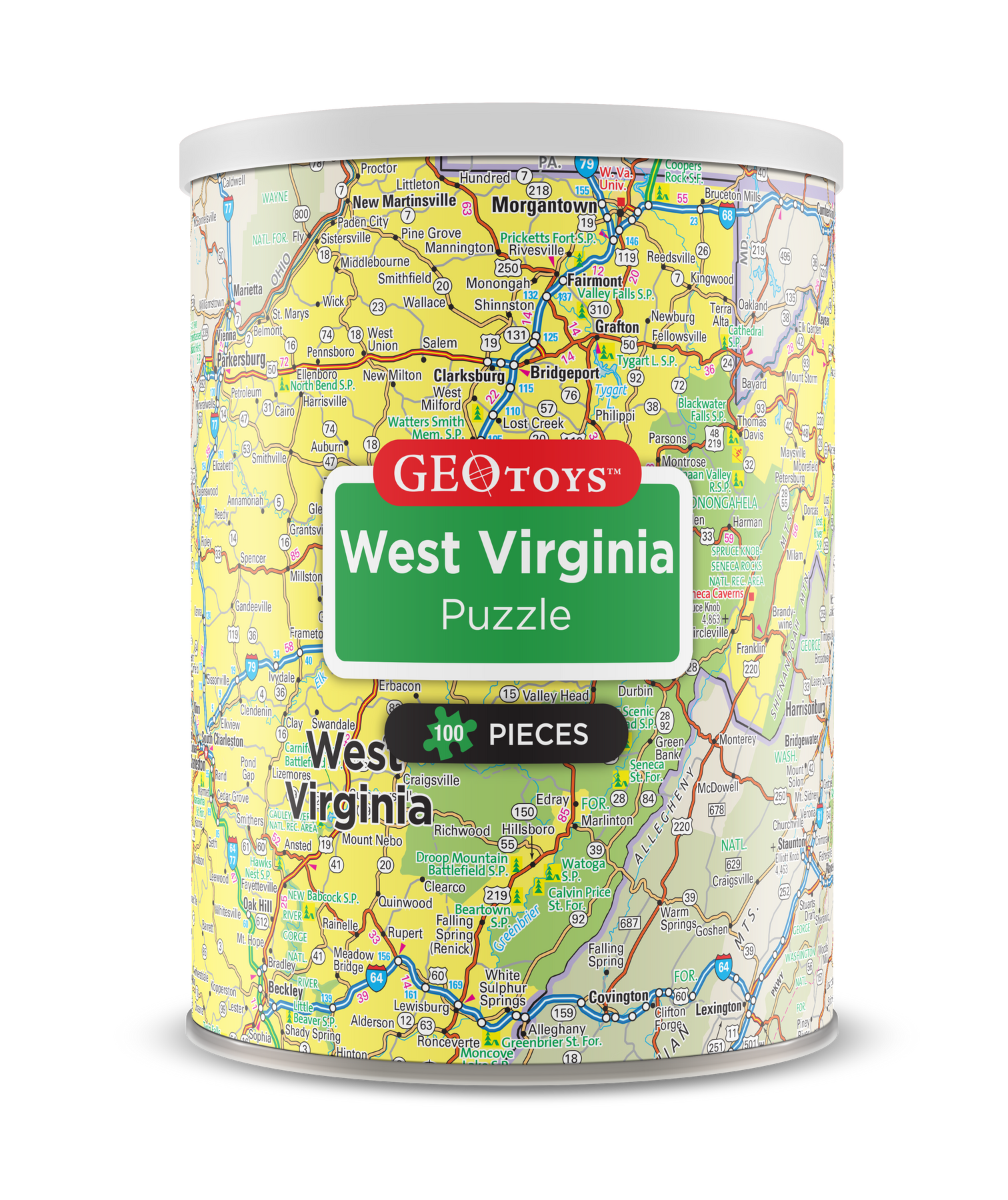100-Piece Mini Puzzle - West Virginia – Geotoys