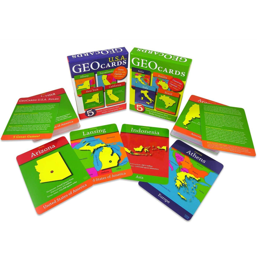 GeoCards World 5-in-1 Card Games – Geotoys