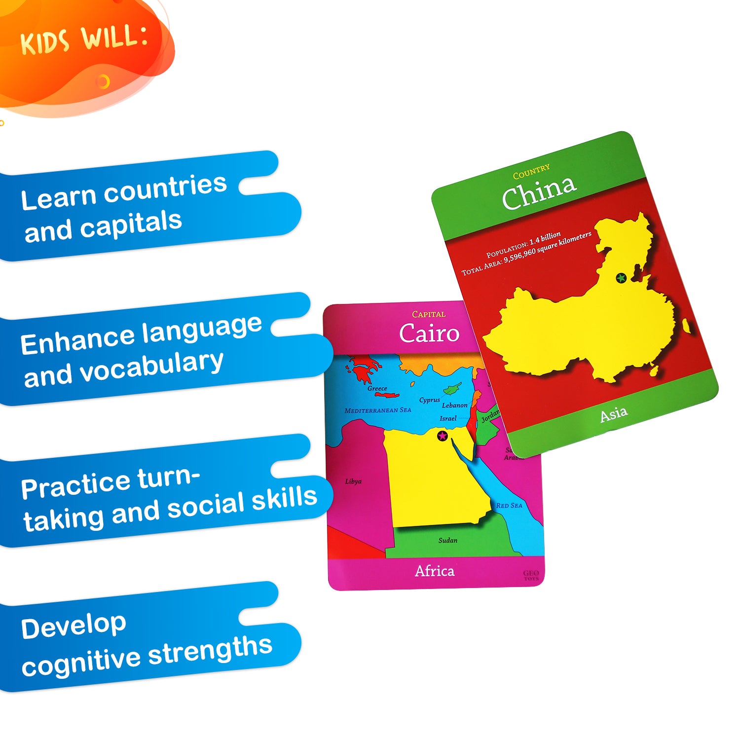 GeoCards World 5-in-1 Card Games – Geotoys